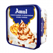 Amul Choco Almond n Kesar Badan Double Sundae Ice Cream 1L | MyIndia.Sg