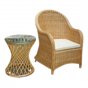 Perambu Chair With Glass Top Teapoy | MyIndia.Sg