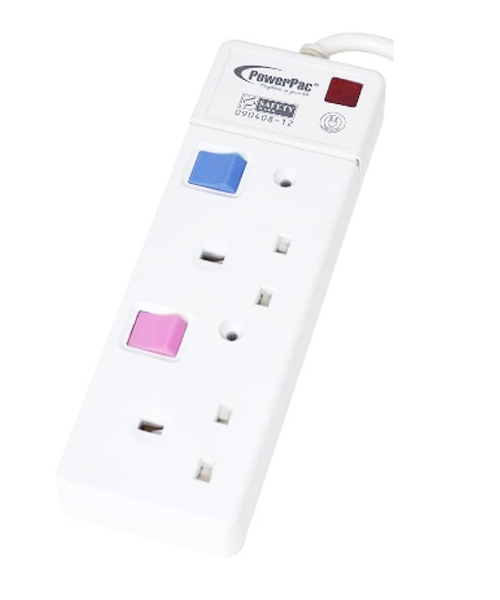 2 Way Extension Cord 2M with Individual switch (PP3882-2) | MyIndia.Sg